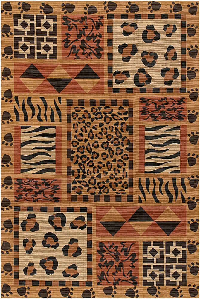 Chandra Safari Saf15000 Black / Persian Red / Orange / Tan Rugs ...