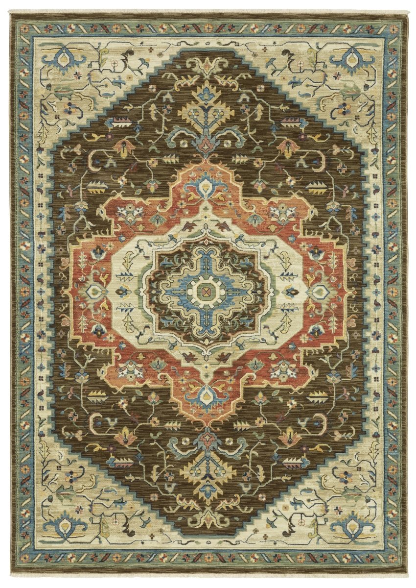 Oriental Weavers Sphinx Francesca Fr09M Brown/ Multi Rug - Oriental ...