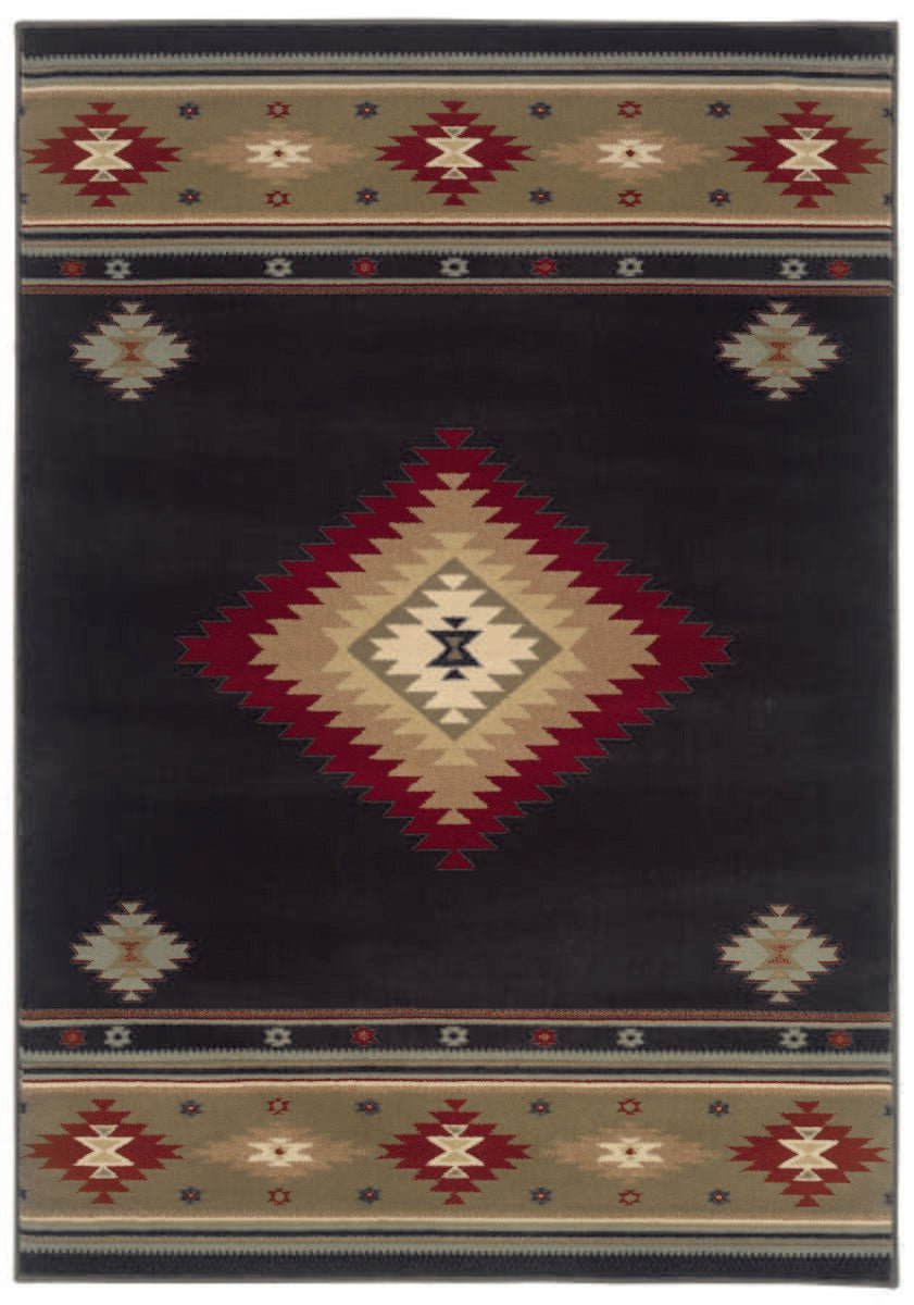 Oriental Weavers Sphinx Hudson 087g1 Black / Green Rugs - Oriental ...